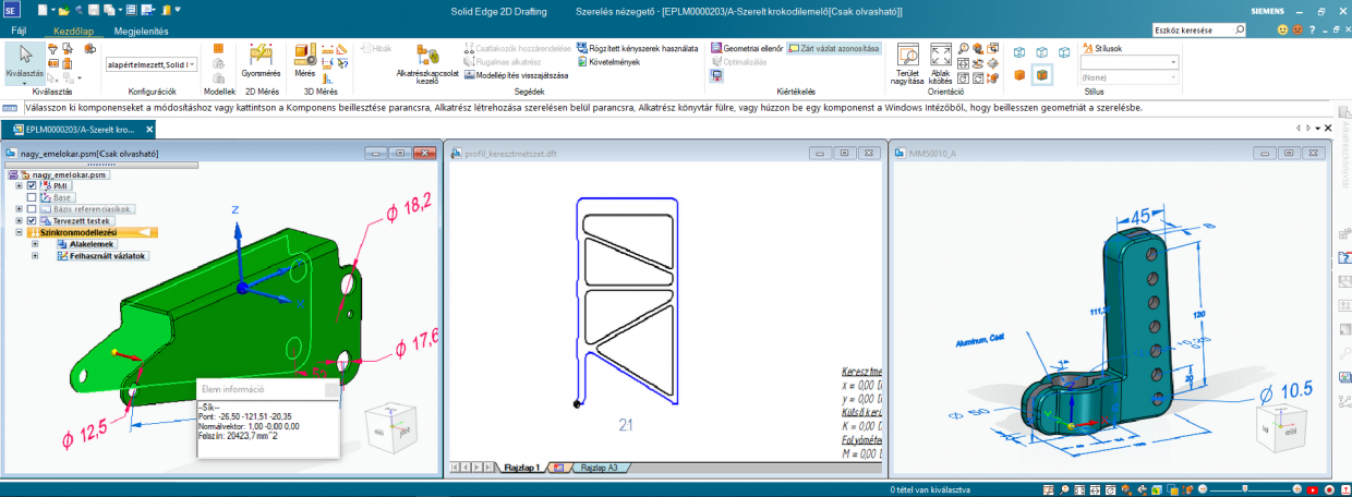 Solid Edge 2D ingyenes rajzoló és nézegető